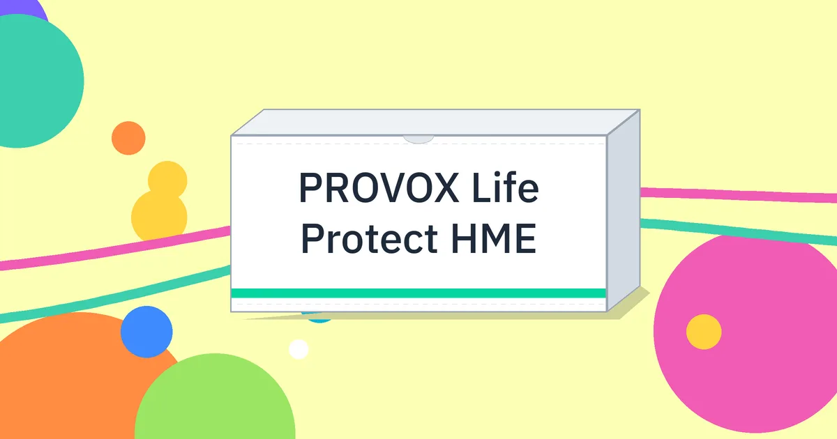 Symbolbild: Packung mit der Aufschrift PROVOX Life Protect HME (PZN 19625820) – Verfügbarkeit und Bezug in Apotheken in Frankfurt am Main