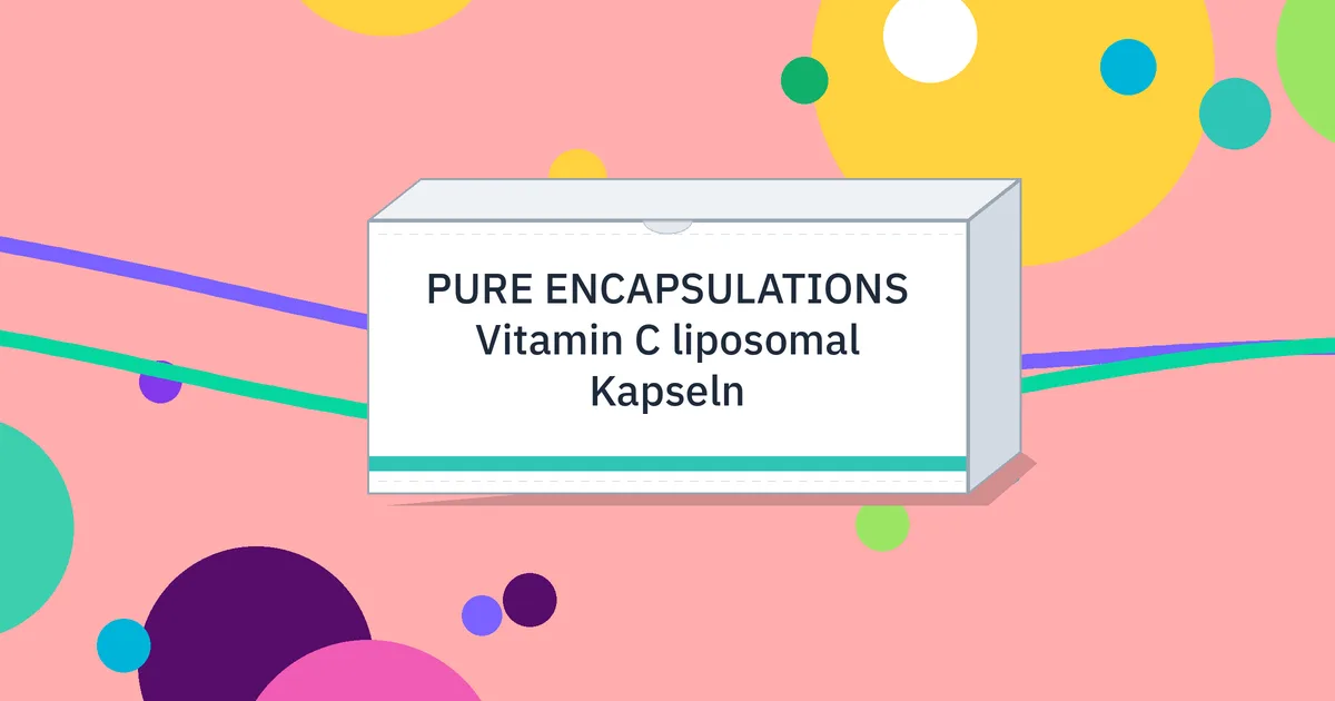 Symbolbild: Packung mit der Aufschrift PURE ENCAPSULATIONS Vitamin C liposomal Kapseln (PZN 19376682) – Verfügbarkeit und Bezug in Apotheken in Frankfurt am Main