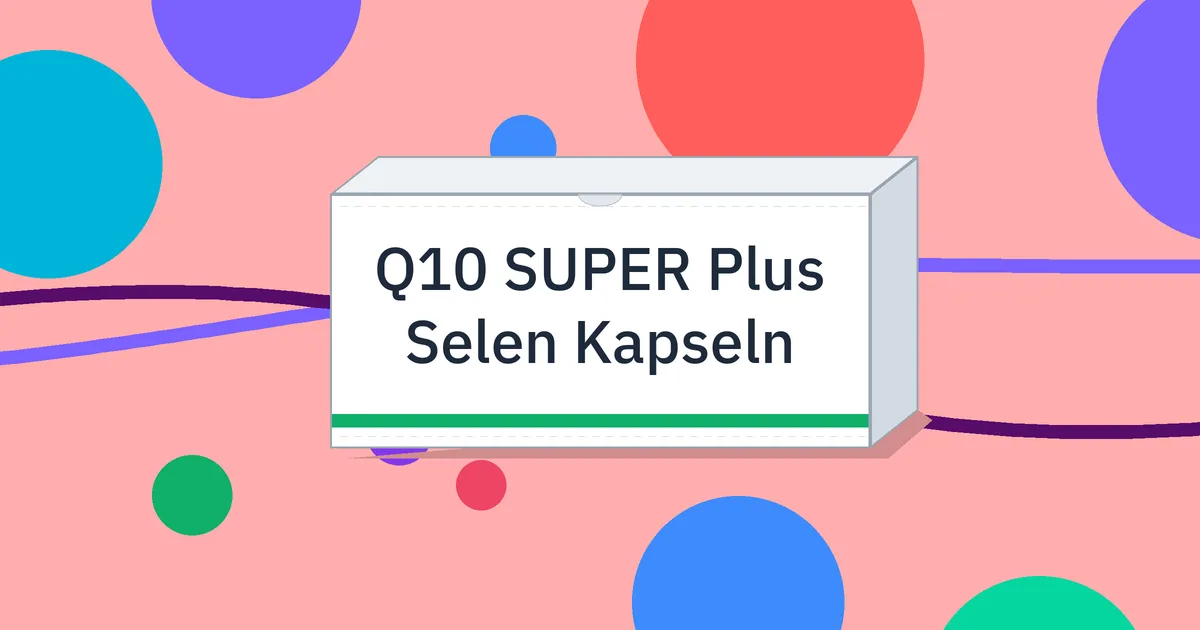 Symbolbild: Packung mit der Aufschrift Q10 SUPER Plus Selen Kapseln (PZN 04598543) – Verfügbarkeit und Bezug in Apotheken in Frankfurt am Main