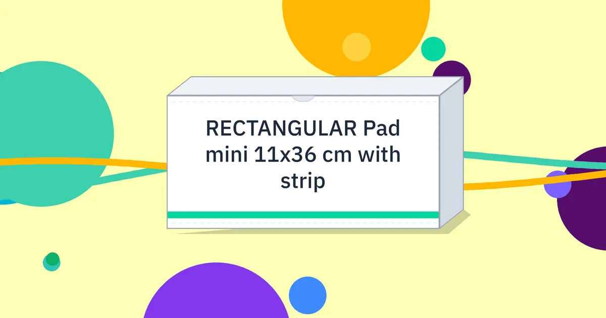 Symbolbild: Packung mit der Aufschrift RECTANGULAR Pad mini 11x36 cm with strip (PZN 16810793) – Verfügbarkeit und Bezug in Apotheken in Frankfurt am Main