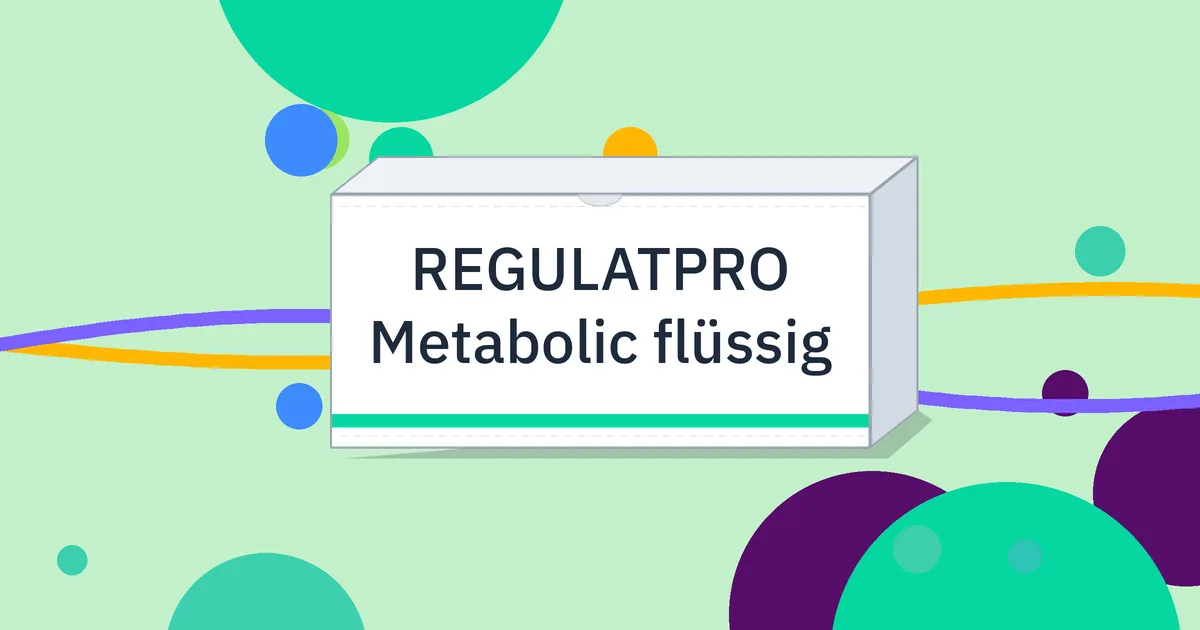 Symbolbild: Packung mit der Aufschrift REGULATPRO Metabolic flüssig (PZN 09299638) – Verfügbarkeit und Bezug in Apotheken in Frankfurt am Main