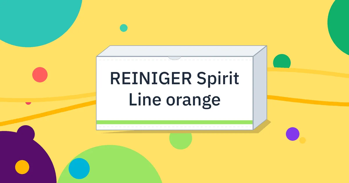 Symbolbild: Packung mit der Aufschrift REINIGER Spirit Line orange (PZN 01516639) – Verfügbarkeit und Bezug in Apotheken in Frankfurt am Main