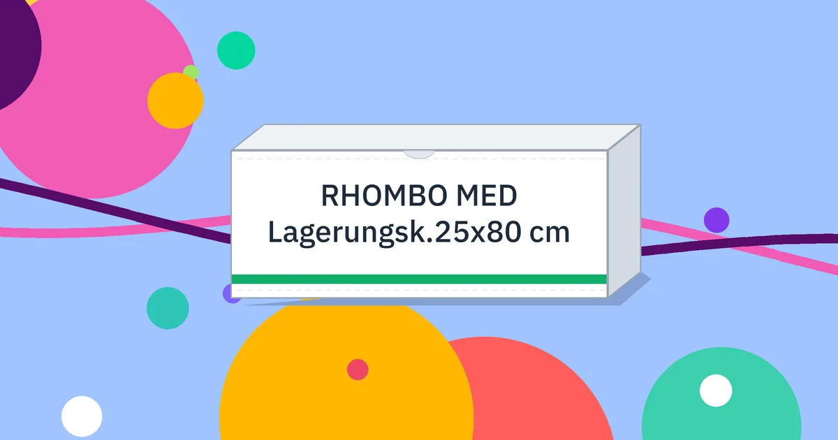 Symbolbild: Packung mit der Aufschrift RHOMBO MED Lagerungsk.25x80 cm (PZN 07446779) – Verfügbarkeit und Bezug in Apotheken in Frankfurt am Main