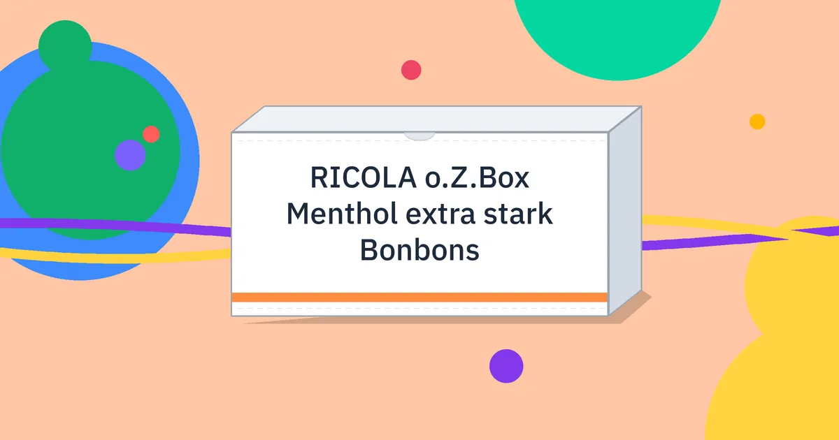 Symbolbild: Packung mit der Aufschrift RICOLA o.Z.Box Menthol extra stark Bonbons (PZN 18043493) – Verfügbarkeit und Bezug in Apotheken in Frankfurt am Main