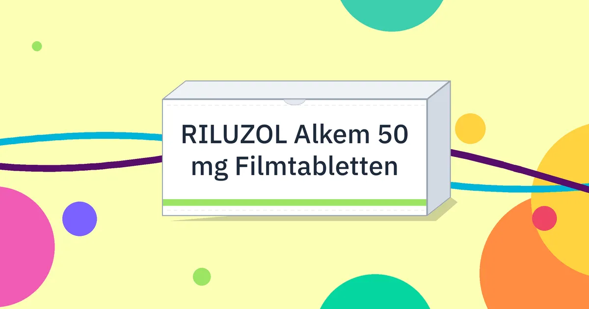 Symbolbild: Packung mit der Aufschrift RILUZOL Alkem 50 mg Filmtabletten (PZN 14261394) – Verfügbarkeit und Bezug in Apotheken in Frankfurt am Main