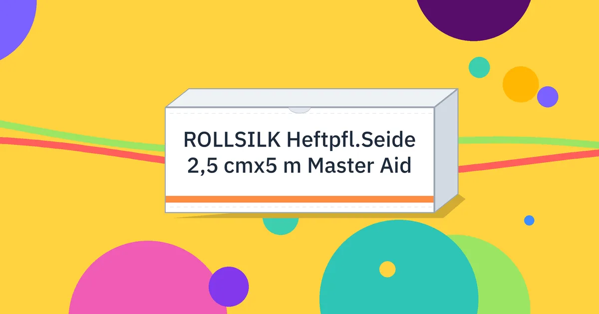 Symbolbild: Packung mit der Aufschrift ROLLSILK Heftpfl.Seide 2,5 cmx5 m Master Aid (PZN 03440225) – Verfügbarkeit und Bezug in Apotheken in Frankfurt am Main