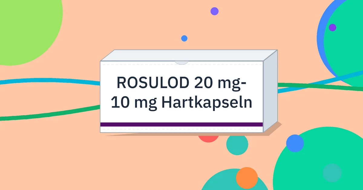 Symbolbild: Packung mit der Aufschrift ROSULOD 20 mg-10 mg Hartkapseln (PZN 15228022) – Verfügbarkeit und Bezug in Apotheken in Frankfurt am Main