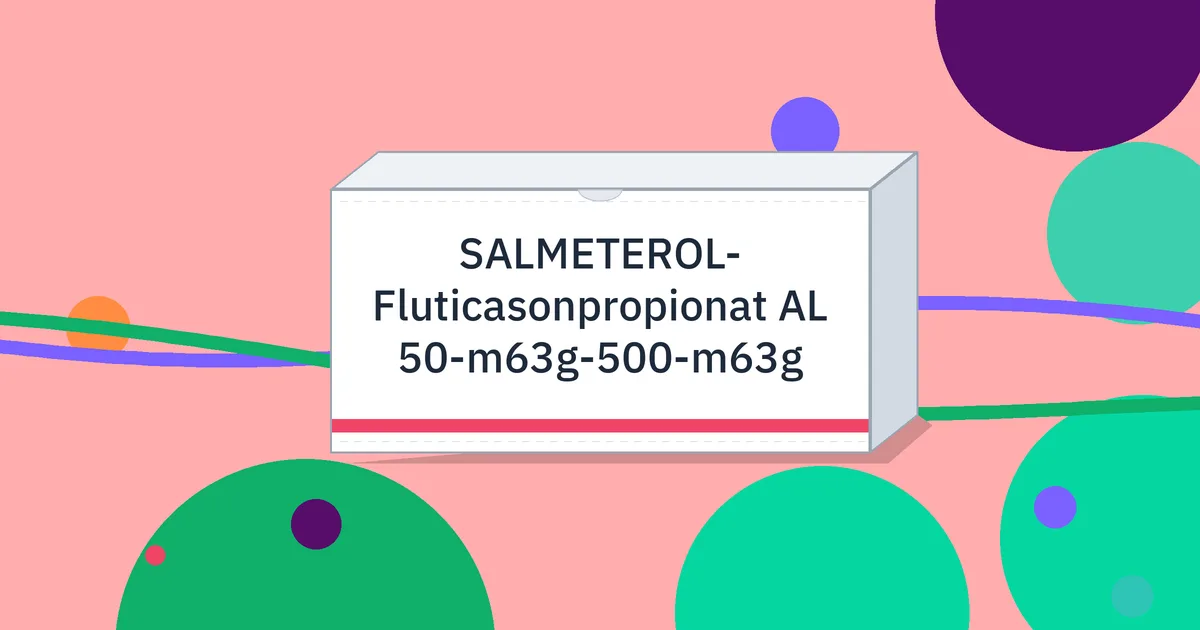 Symbolbild: Packung mit der Aufschrift SALMETEROL-Fluticasonpropionat AL 50-m63g-500-m63g (PZN 16785693) – Verfügbarkeit und Bezug in Apotheken in Frankfurt am Main