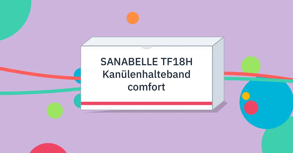 Symbolbild: Packung mit der Aufschrift SANABELLE TF18H Kanülenhalteband comfort (PZN 09304291) – Verfügbarkeit und Bezug in Apotheken in Frankfurt am Main