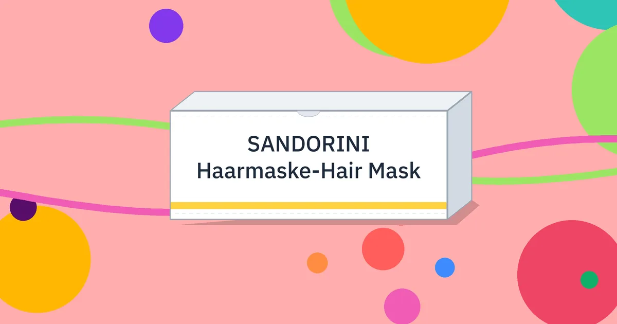 Symbolbild: Packung mit der Aufschrift SANDORINI Haarmaske-Hair Mask (PZN 18854843) – Verfügbarkeit und Bezug in Apotheken in Frankfurt am Main