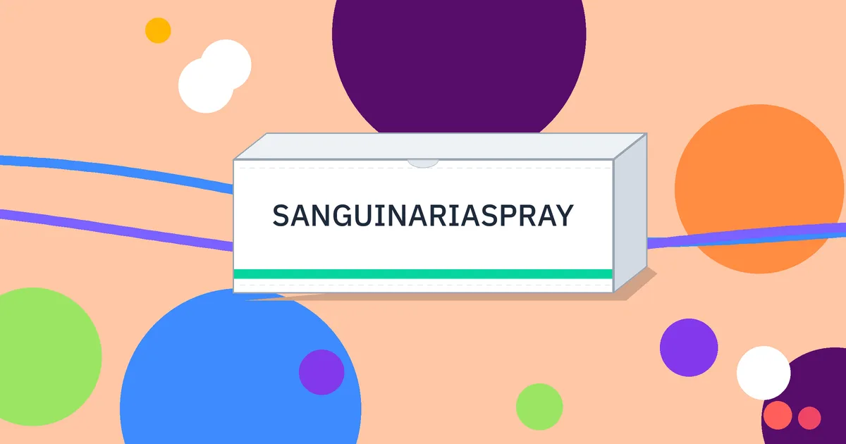 Symbolbild: Packung mit der Aufschrift SANGUINARIASPRAY (PZN 12496472) – Verfügbarkeit und Bezug in Apotheken in Frankfurt am Main