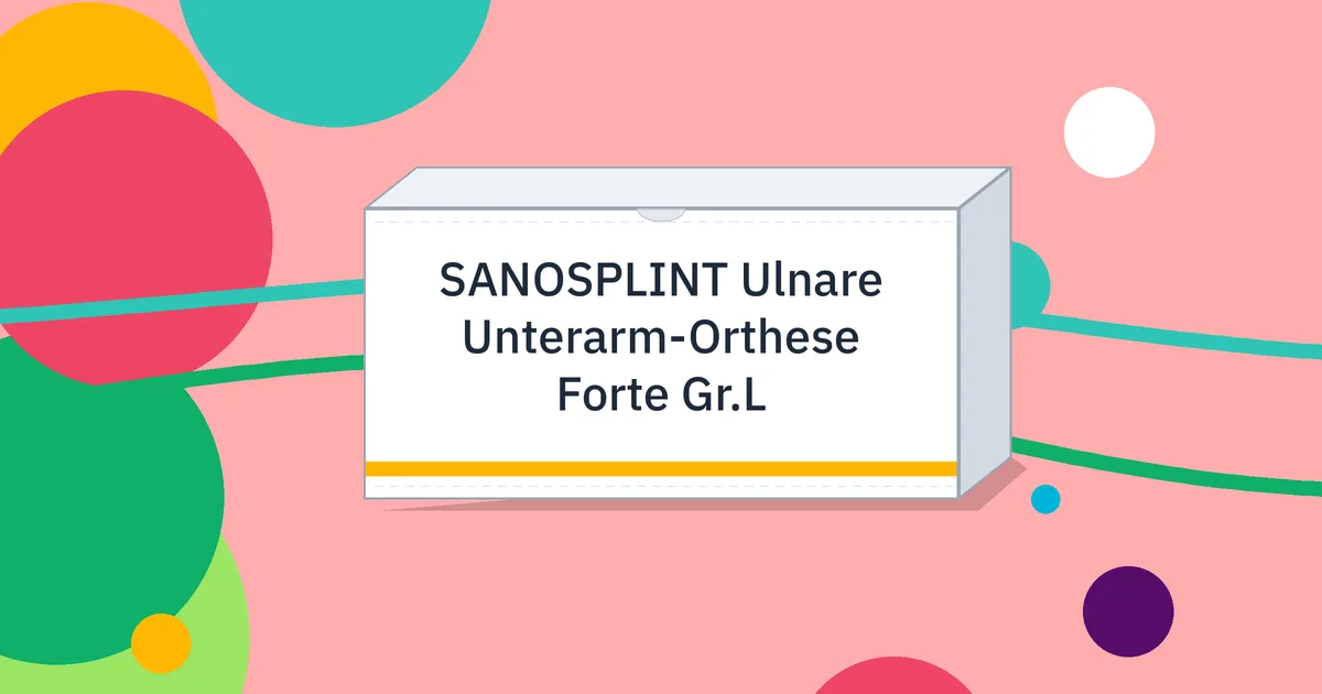 Symbolbild: Packung mit der Aufschrift SANOSPLINT Ulnare Unterarm-Orthese Forte Gr.L (PZN 11281255) – Verfügbarkeit und Bezug in Apotheken in Frankfurt am Main