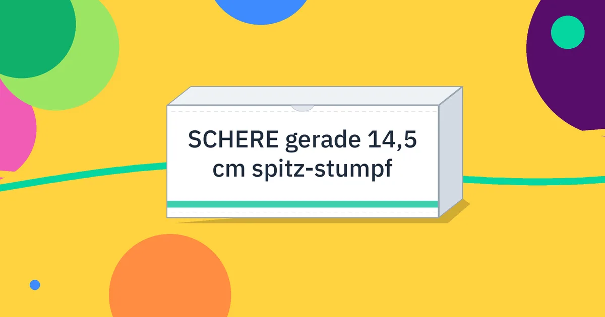 Symbolbild: Packung mit der Aufschrift SCHERE gerade 14,5 cm spitz-stumpf (PZN 15869560) – Verfügbarkeit und Bezug in Apotheken in Frankfurt am Main