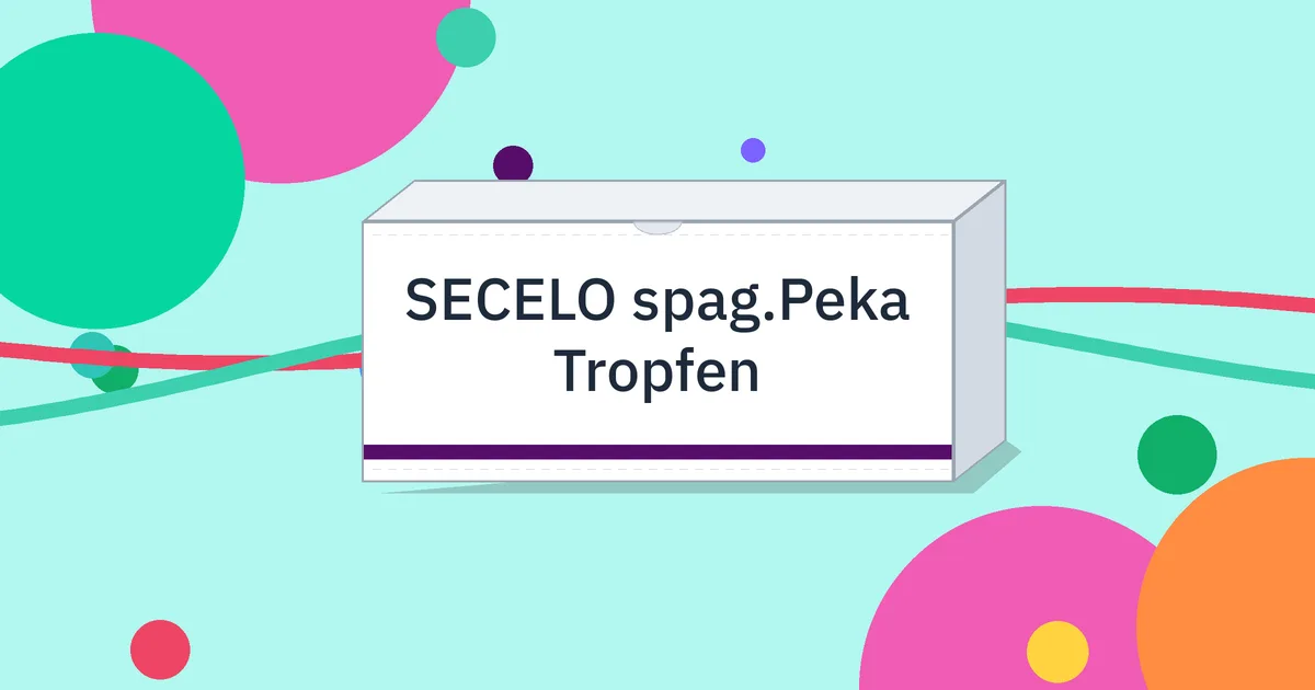 Symbolbild: Packung mit der Aufschrift SECELO spag.Peka Tropfen (PZN 02672442) – Verfügbarkeit und Bezug in Apotheken in Frankfurt am Main
