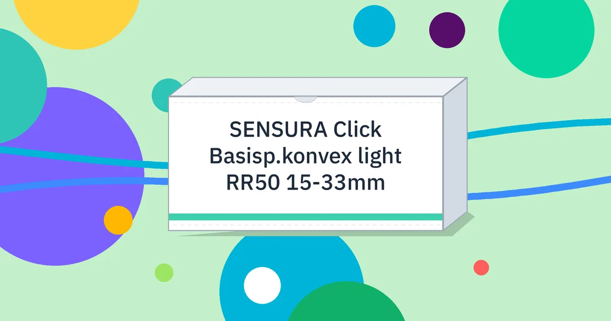 Symbolbild: Packung mit der Aufschrift SENSURA Click Basisp.konvex light RR50 15-33mm (PZN 05917571) – Verfügbarkeit und Bezug in Apotheken in Frankfurt am Main