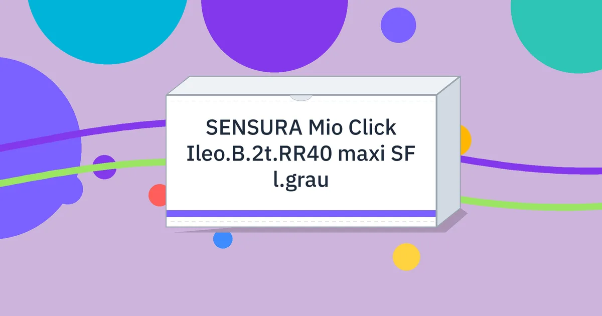 Symbolbild: Packung mit der Aufschrift SENSURA Mio Click Ileo.B.2t.RR40 maxi SF l.grau (PZN 10202182) – Verfügbarkeit und Bezug in Apotheken in Frankfurt am Main