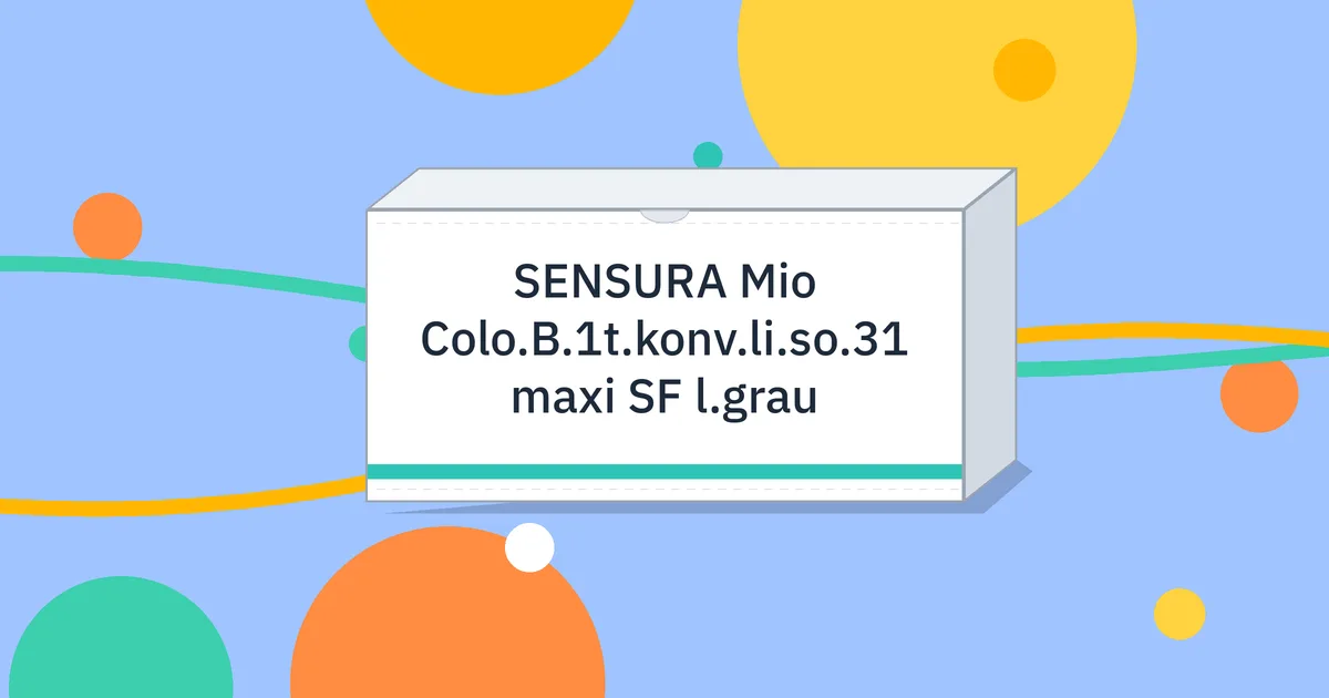 Symbolbild: Packung mit der Aufschrift SENSURA Mio Colo.B.1t.konv.li.so.31 maxi SF l.grau (PZN 11098835) – Verfügbarkeit und Bezug in Apotheken in Frankfurt am Main