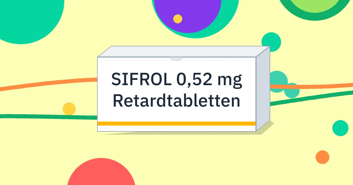 Symbolbild: Packung mit der Aufschrift SIFROL 0,52 mg Retardtabletten (PZN 14354339) – Verfügbarkeit und Bezug in Apotheken in Frankfurt am Main