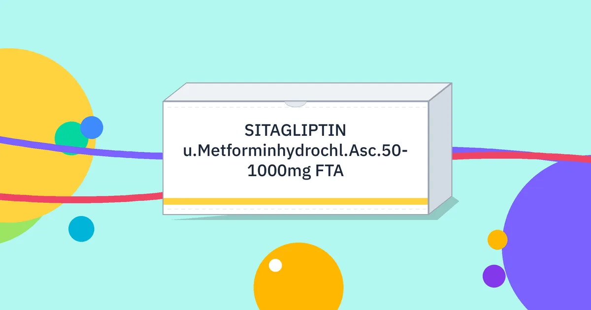 Symbolbild: Packung mit der Aufschrift SITAGLIPTIN u.Metforminhydrochl.Asc.50-1000mg FTA (PZN 19184652) – Verfügbarkeit und Bezug in Apotheken in Frankfurt am Main