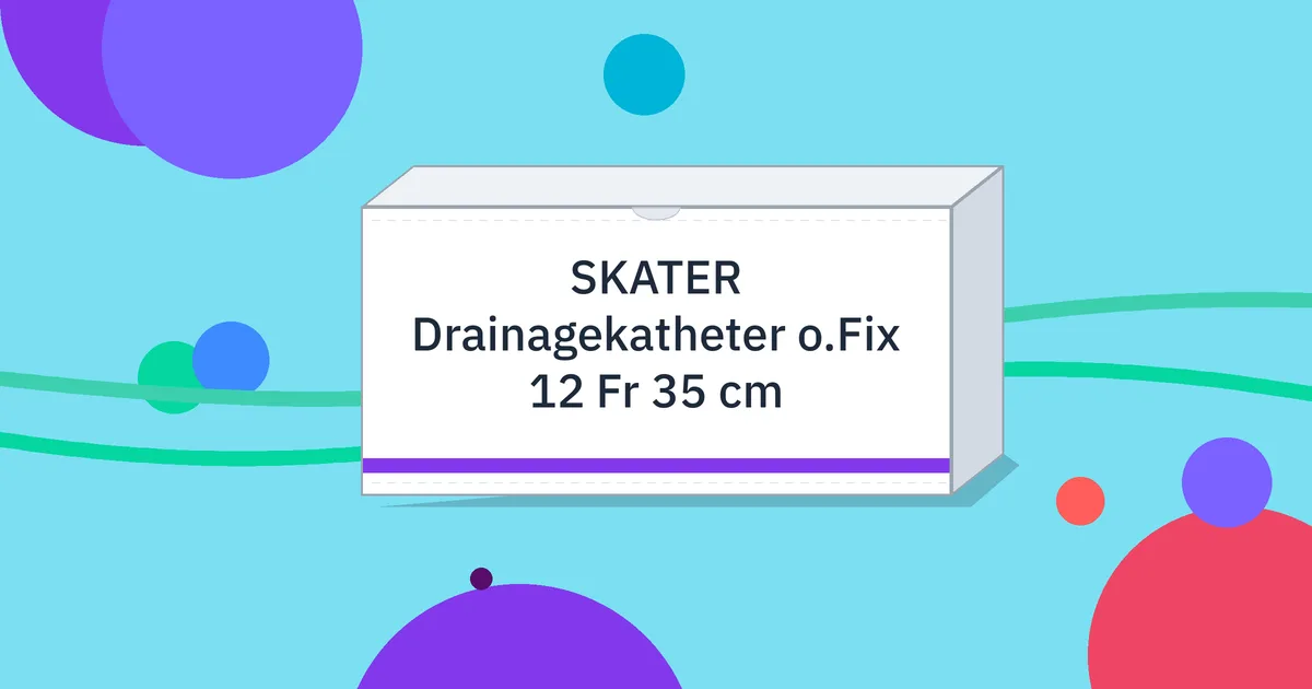Symbolbild: Packung mit der Aufschrift SKATER Drainagekatheter o.Fix 12 Fr 35 cm (PZN 06769575) – Verfügbarkeit und Bezug in Apotheken in Frankfurt am Main
