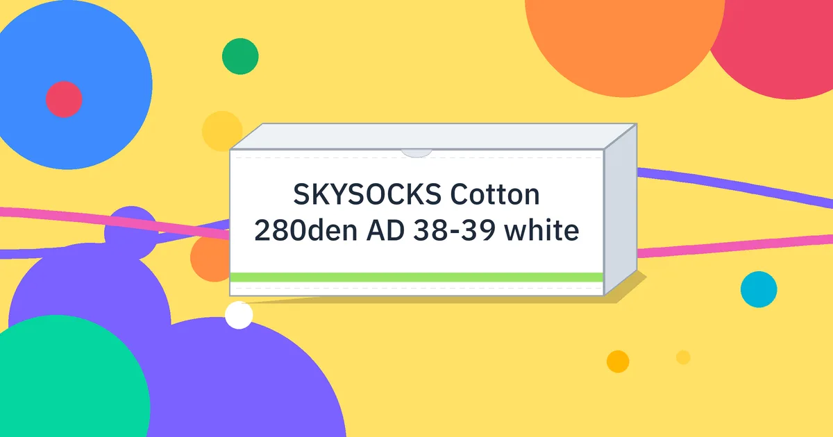 Symbolbild: Packung mit der Aufschrift SKYSOCKS Cotton 280den AD 38-39 white (PZN 18897717) – Verfügbarkeit und Bezug in Apotheken in Frankfurt am Main