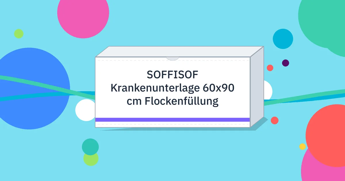 Symbolbild: Packung mit der Aufschrift SOFFISOF Krankenunterlage 60x90 cm Flockenfüllung (PZN 10798370) – Verfügbarkeit und Bezug in Apotheken in Frankfurt am Main