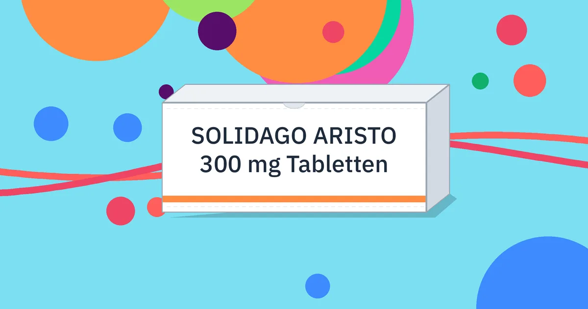 Symbolbild: Packung mit der Aufschrift SOLIDAGO ARISTO 300 mg Tabletten (PZN 18494913) – Verfügbarkeit und Bezug in Apotheken in Frankfurt am Main