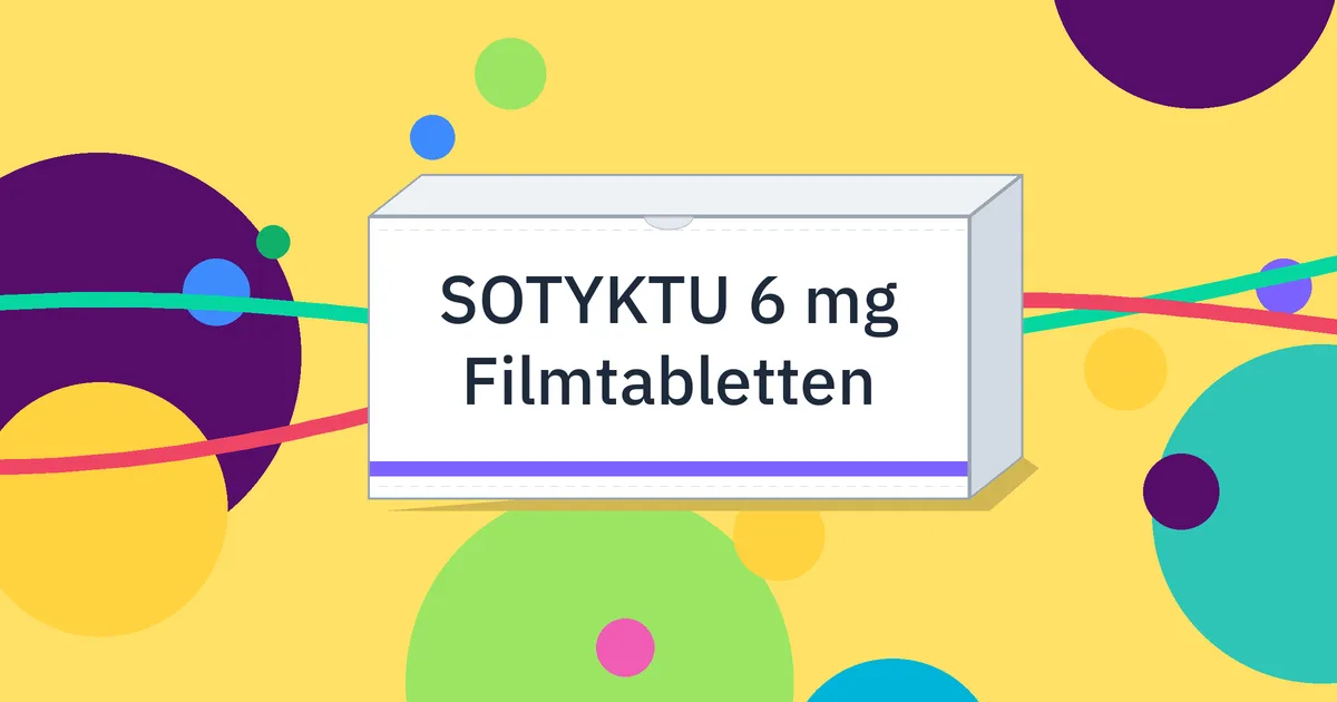 Symbolbild: Packung mit der Aufschrift SOTYKTU 6 mg Filmtabletten (PZN 19262091) – Verfügbarkeit und Bezug in Apotheken in Frankfurt am Main