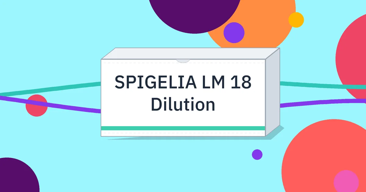 Symbolbild: Packung mit der Aufschrift SPIGELIA LM 18 Dilution (PZN 02603866) – Verfügbarkeit und Bezug in Apotheken in Frankfurt am Main