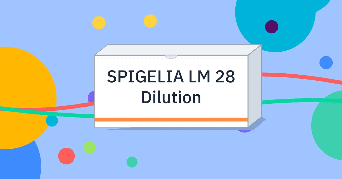 Symbolbild: Packung mit der Aufschrift SPIGELIA LM 28 Dilution (PZN 13195324) – Verfügbarkeit und Bezug in Apotheken in Frankfurt am Main