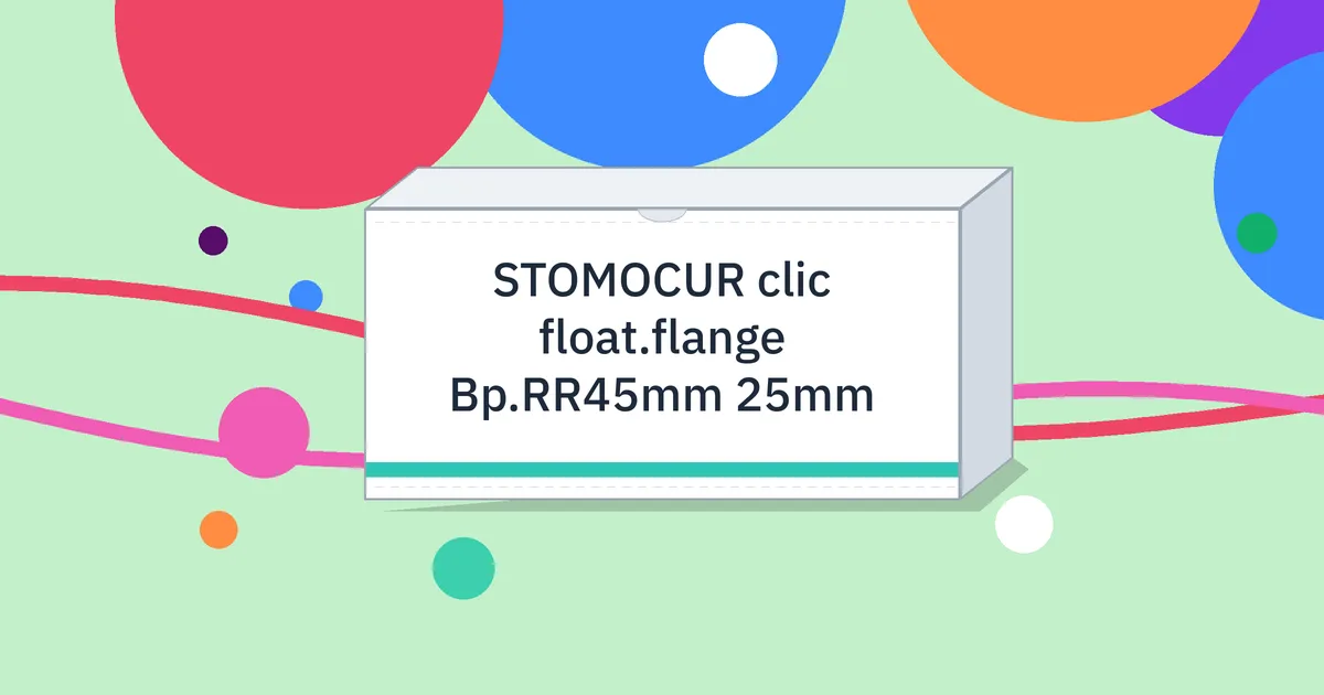 Symbolbild: Packung mit der Aufschrift STOMOCUR clic float.flange Bp.RR45mm 25mm (PZN 03368605) – Verfügbarkeit und Bezug in Apotheken in Frankfurt am Main