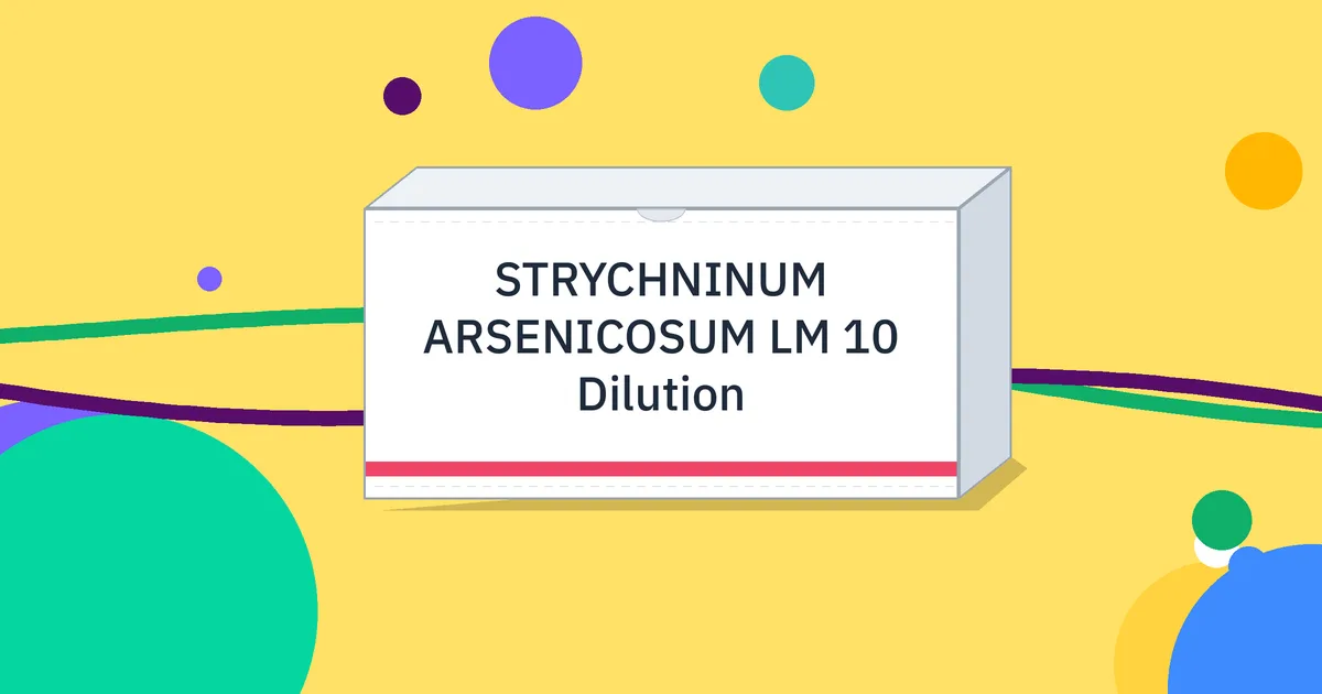 Symbolbild: Packung mit der Aufschrift STRYCHNINUM ARSENICOSUM LM 10 Dilution (PZN 13205778) – Verfügbarkeit und Bezug in Apotheken in Frankfurt am Main