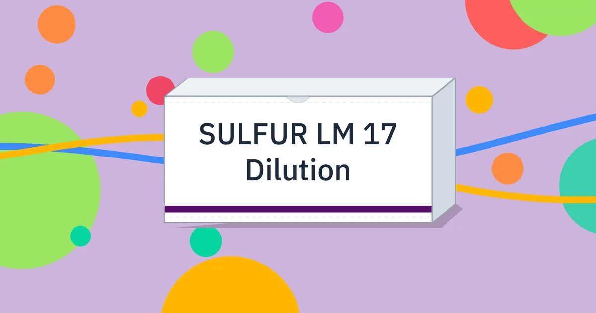 Symbolbild: Packung mit der Aufschrift SULFUR LM 17 Dilution (PZN 13210029) – Verfügbarkeit und Bezug in Apotheken in Frankfurt am Main