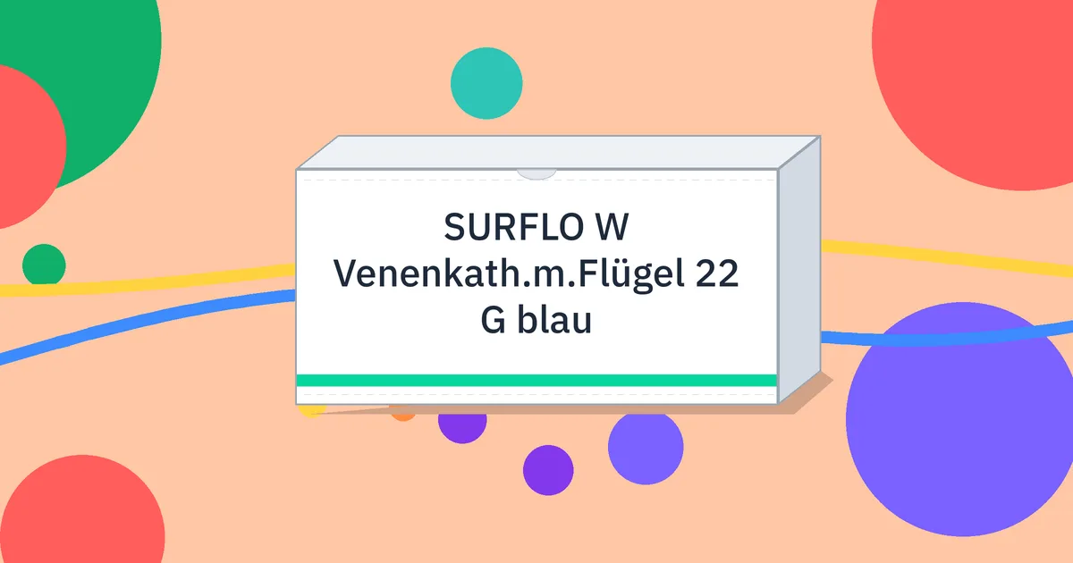 Symbolbild: Packung mit der Aufschrift SURFLO W Venenkath.m.Flügel 22 G blau (PZN 01172157) – Verfügbarkeit und Bezug in Apotheken in Frankfurt am Main