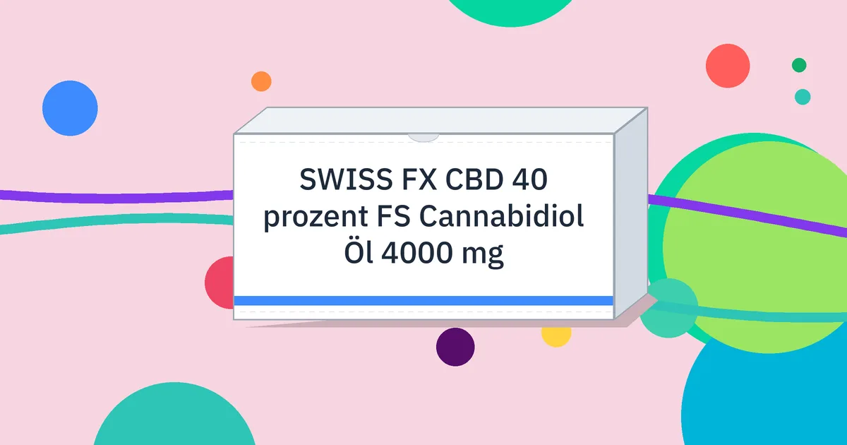 Symbolbild: Packung mit der Aufschrift SWISS FX CBD 40 prozent FS Cannabidiol Öl 4000 mg (PZN 19080504) – Verfügbarkeit und Bezug in Apotheken in Frankfurt am Main