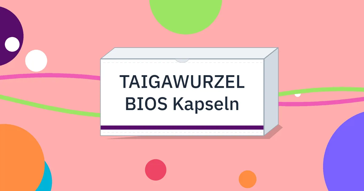 Symbolbild: Packung mit der Aufschrift TAIGAWURZEL BIOS Kapseln (PZN 15294875) – Verfügbarkeit und Bezug in Apotheken in Frankfurt am Main