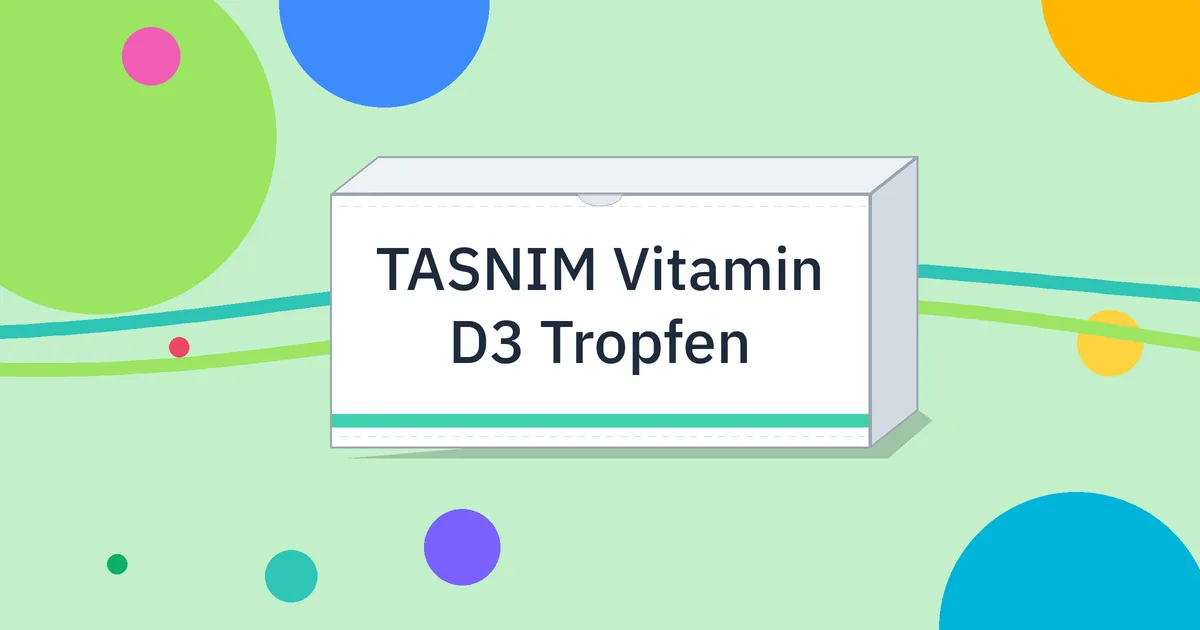Symbolbild: Packung mit der Aufschrift TASNIM Vitamin D3 Tropfen (PZN 17365817) – Verfügbarkeit und Bezug in Apotheken in Frankfurt am Main