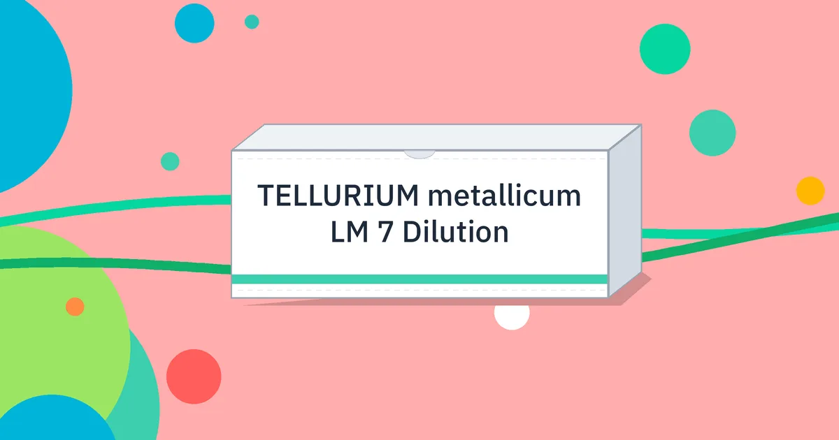 Symbolbild: Packung mit der Aufschrift TELLURIUM metallicum LM 7 Dilution (PZN 13215587) – Verfügbarkeit und Bezug in Apotheken in Frankfurt am Main