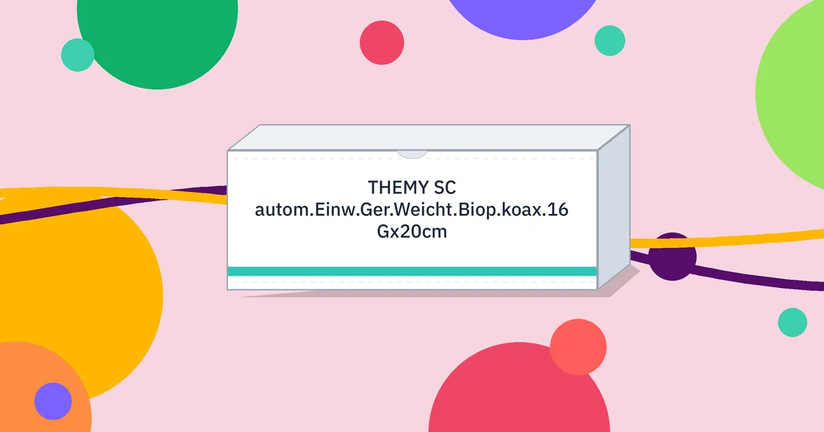 Symbolbild: Packung mit der Aufschrift THEMY SC autom.Einw.Ger.Weicht.Biop.koax.16 Gx20cm (PZN 19738530) – Verfügbarkeit und Bezug in Apotheken in Frankfurt am Main