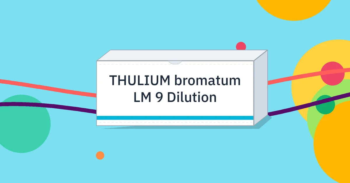 Symbolbild: Packung mit der Aufschrift THULIUM bromatum LM 9 Dilution (PZN 13690791) – Verfügbarkeit und Bezug in Apotheken in Frankfurt am Main