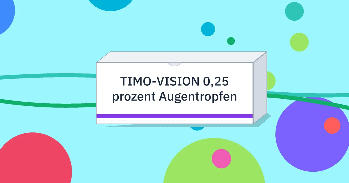 Symbolbild: Packung mit der Aufschrift TIMO-VISION 0,25 prozent Augentropfen (PZN 06789997) – Verfügbarkeit und Bezug in Apotheken in Frankfurt am Main