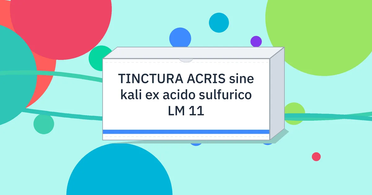 Symbolbild: Packung mit der Aufschrift TINCTURA ACRIS sine kali ex acido sulfurico LM 11 (PZN 13701112) – Verfügbarkeit und Bezug in Apotheken in Frankfurt am Main