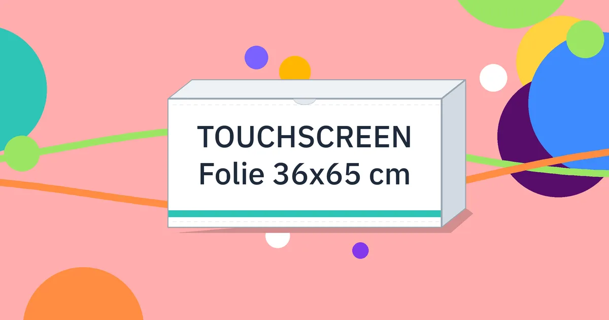 Symbolbild: Packung mit der Aufschrift TOUCHSCREEN Folie 36x65 cm (PZN 07599951) – Verfügbarkeit und Bezug in Apotheken in Frankfurt am Main