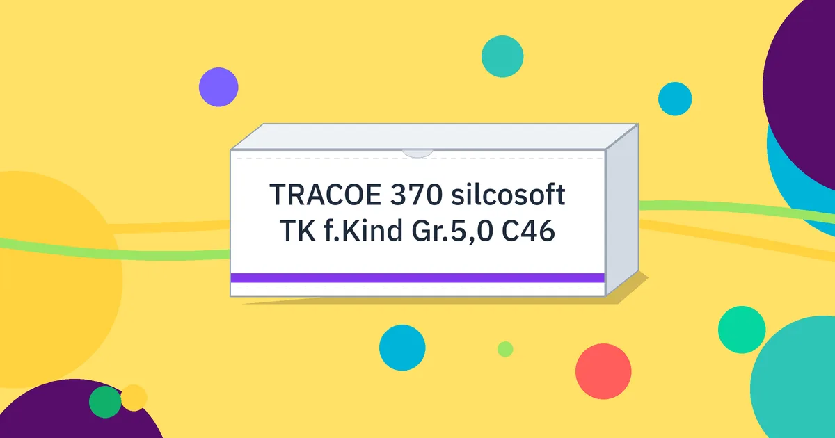 Symbolbild: Packung mit der Aufschrift TRACOE 370 silcosoft TK f.Kind Gr.5,0 C46 (PZN 14314676) – Verfügbarkeit und Bezug in Apotheken in Frankfurt am Main
