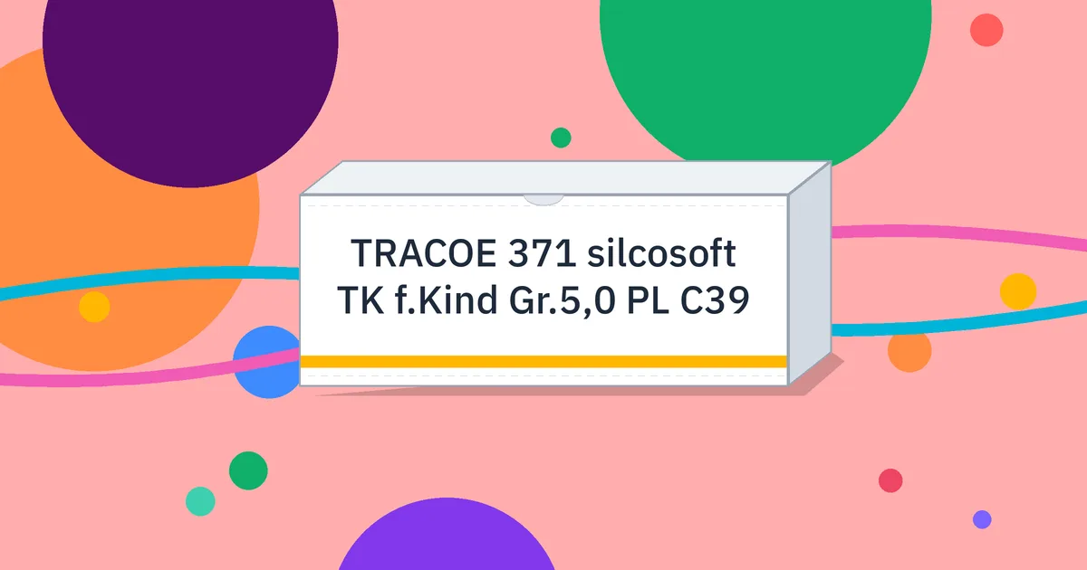 Symbolbild: Packung mit der Aufschrift TRACOE 371 silcosoft TK f.Kind Gr.5,0 PL C39 (PZN 14315598) – Verfügbarkeit und Bezug in Apotheken in Frankfurt am Main