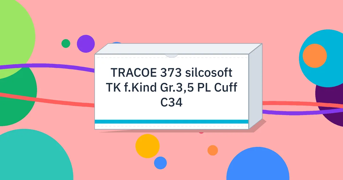 Symbolbild: Packung mit der Aufschrift TRACOE 373 silcosoft TK f.Kind Gr.3,5 PL Cuff C34 (PZN 14317048) – Verfügbarkeit und Bezug in Apotheken in Frankfurt am Main