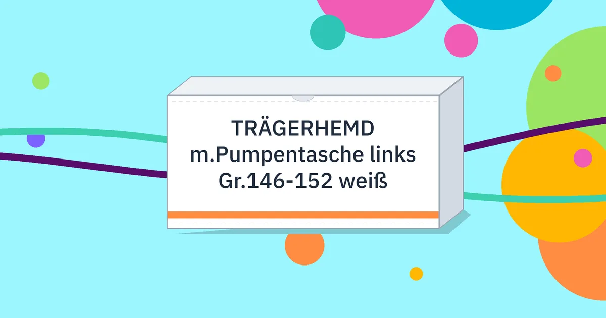 Symbolbild: Packung mit der Aufschrift TRÄGERHEMD m.Pumpentasche links Gr.146-152 weiß (PZN 17552614) – Verfügbarkeit und Bezug in Apotheken in Frankfurt am Main