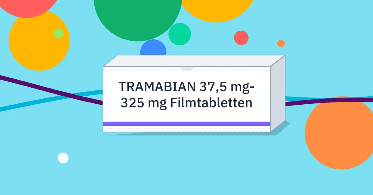 Symbolbild: Packung mit der Aufschrift TRAMABIAN 37,5 mg-325 mg Filmtabletten (PZN 20317609) – Verfügbarkeit und Bezug in Apotheken in Frankfurt am Main