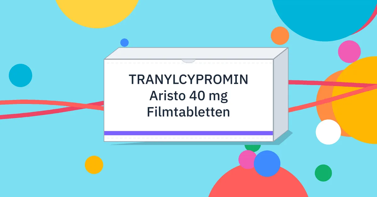 Symbolbild: Packung mit der Aufschrift TRANYLCYPROMIN Aristo 40 mg Filmtabletten (PZN 15194895) – Verfügbarkeit und Bezug in Apotheken in Frankfurt am Main
