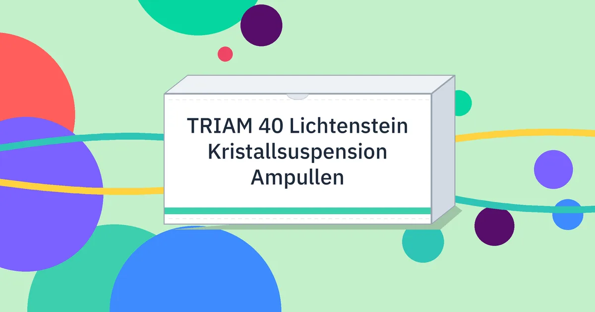 Symbolbild: Packung mit der Aufschrift TRIAM 40 Lichtenstein Kristallsuspension Ampullen (PZN 04692779) – Verfügbarkeit und Bezug in Apotheken in Frankfurt am Main
